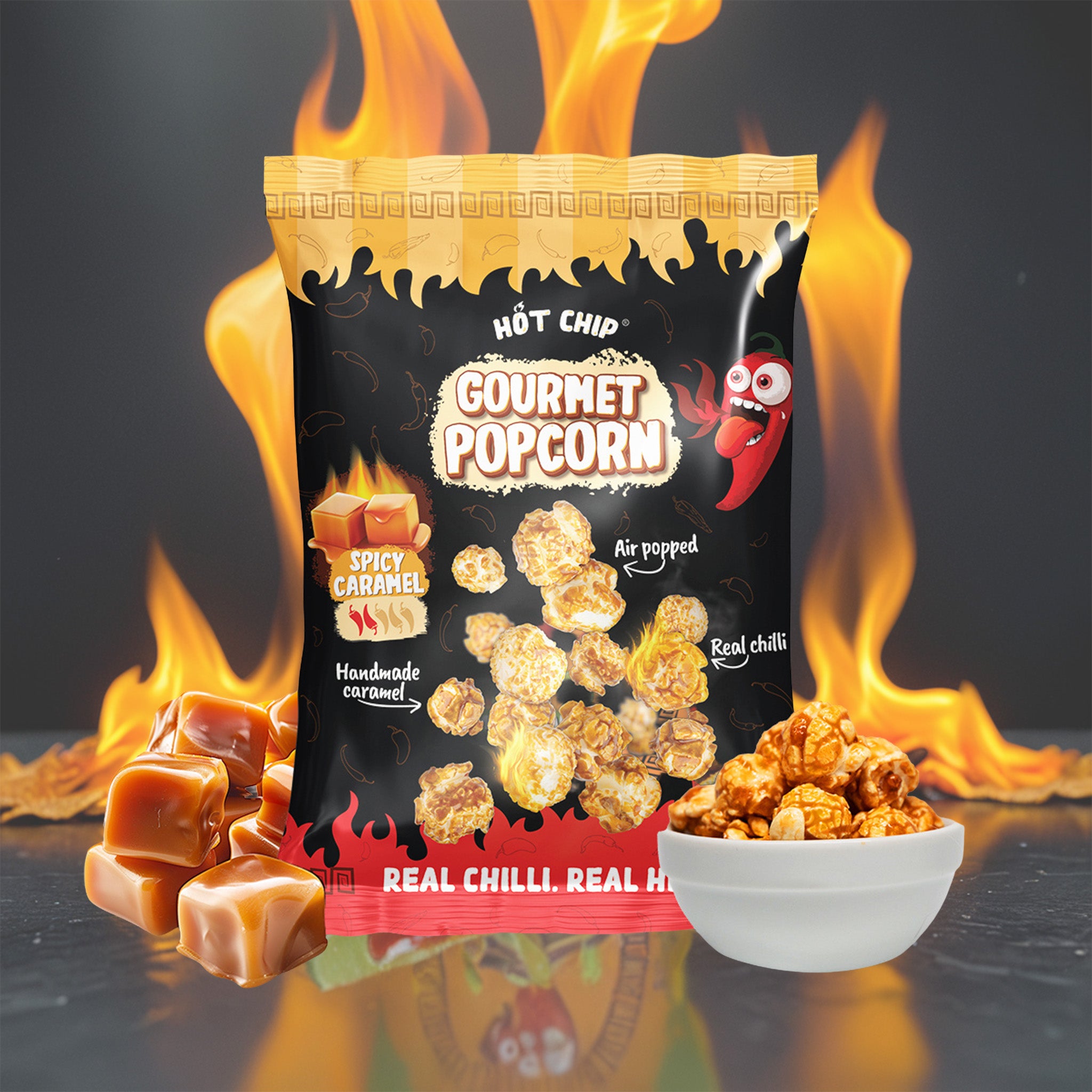 Spicy Caramel Popcorn - scharfes (Habanero) Karamell Popcorn - 120 Gr ...